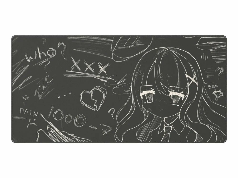 Игровой коврик для мыши Fisprct_Sad, XXL, черный