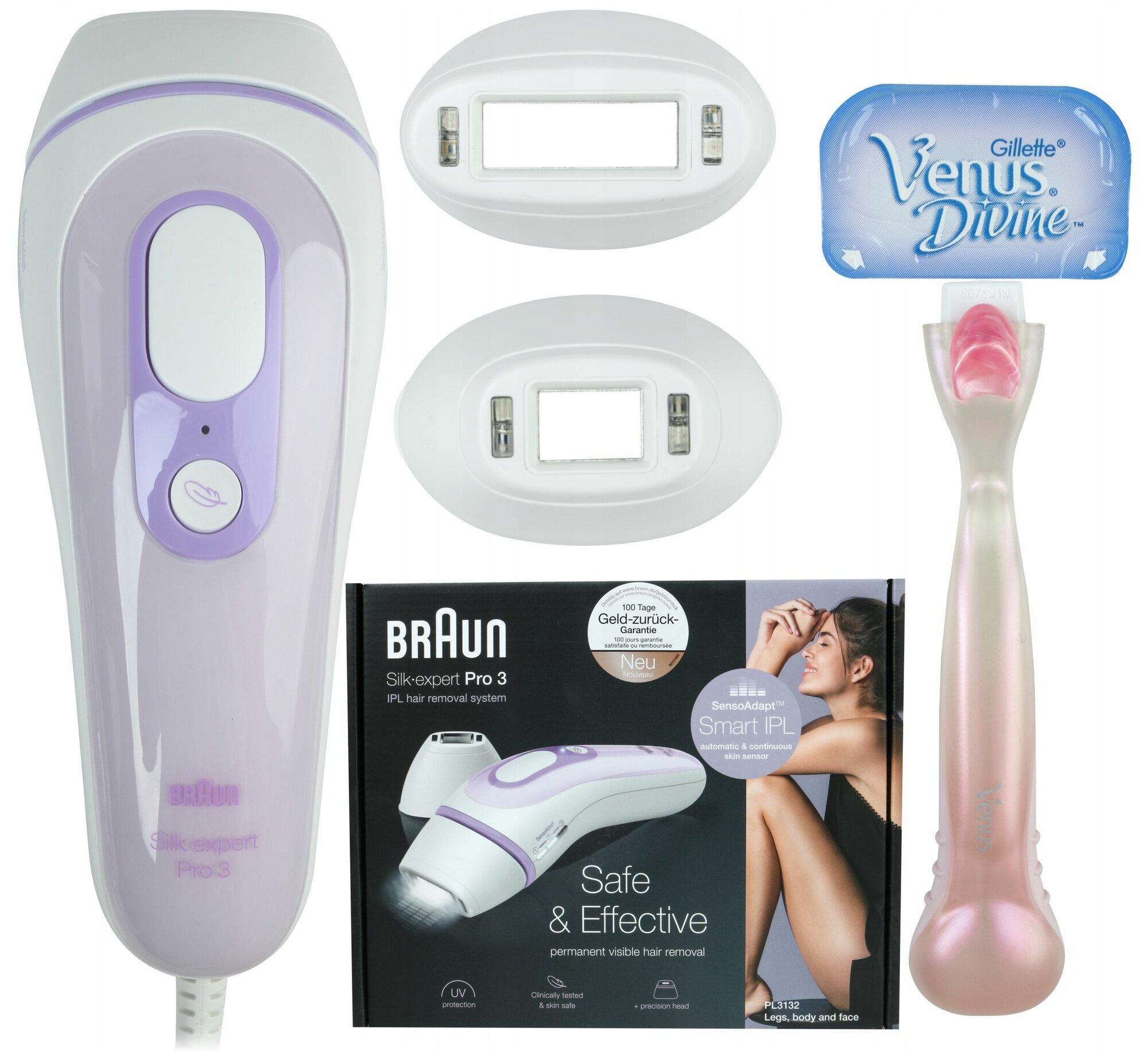 Эпилятор Braun Silk-Expert Pro 3, лиловый, 3 уровня интенсивности, 300 тыс. вспышек