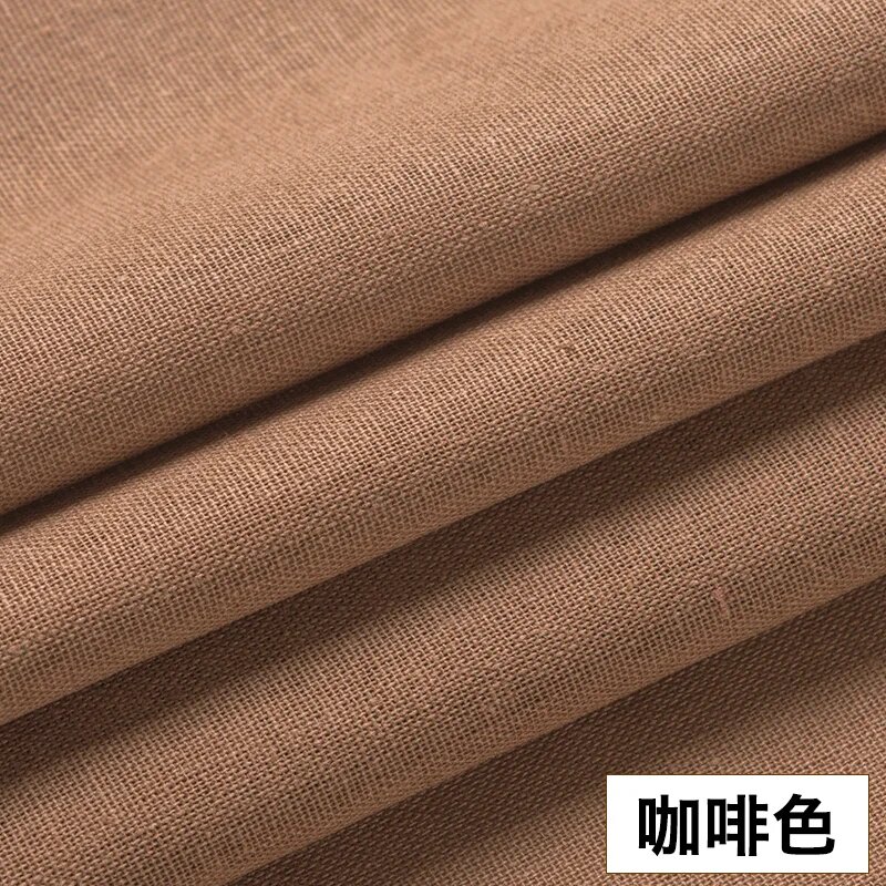 Льняная хлопковая ткань Коричневый coffee 50x140 см