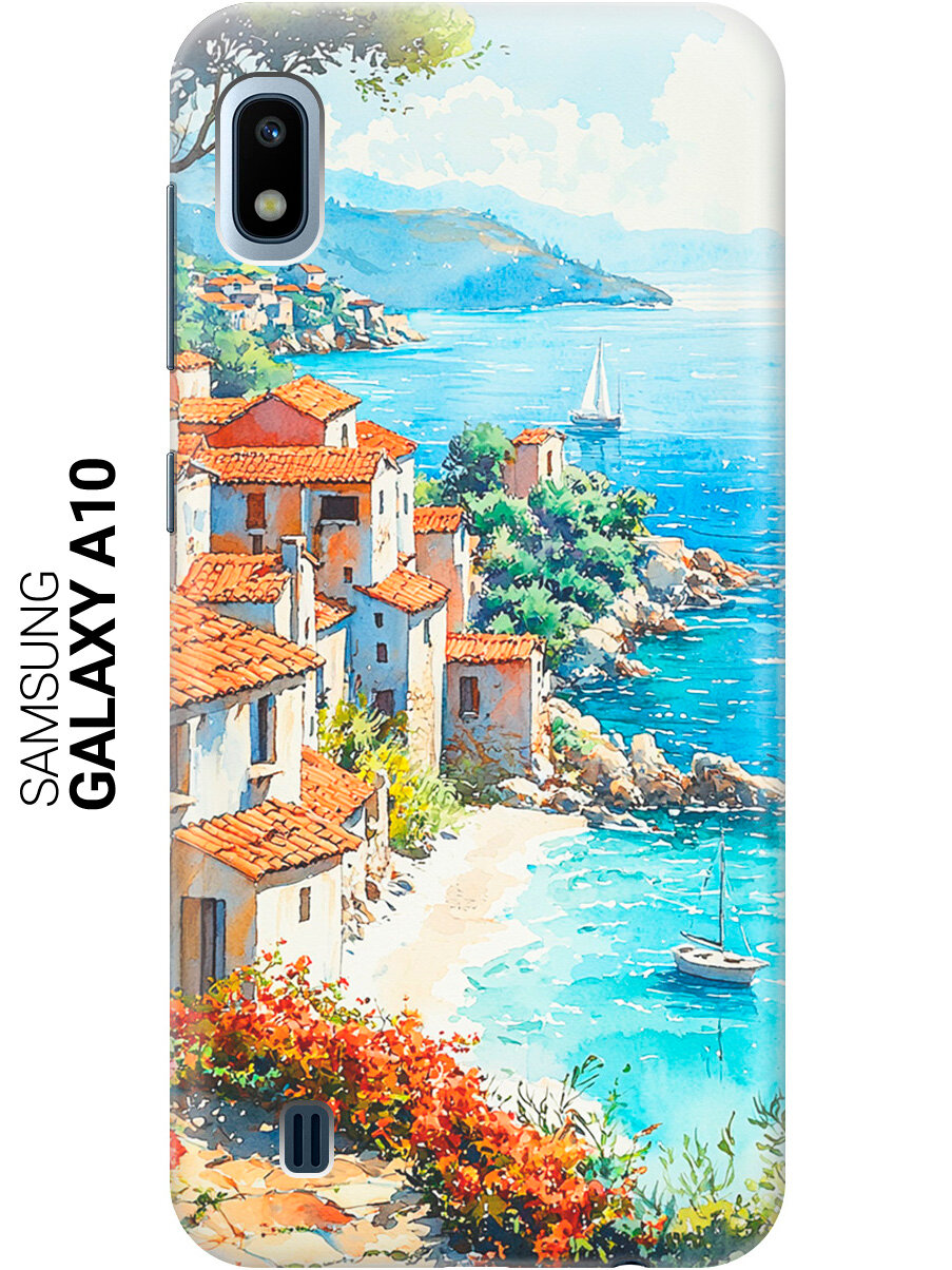 Силиконовый чехол на Samsung Galaxy A10 с принтом "Побережье Средиземноморья"
