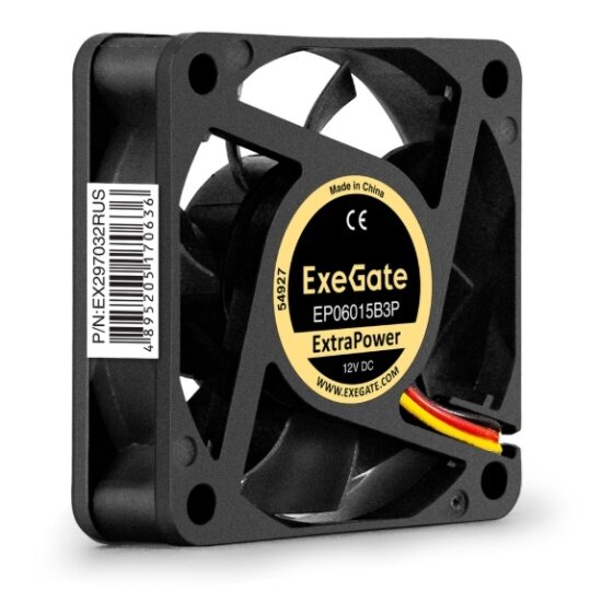 Exegate Вентилятор для корпуса ExtraPower EP06015B3P 12В DC 60x60x15мм 3pin (EX297032RUS)