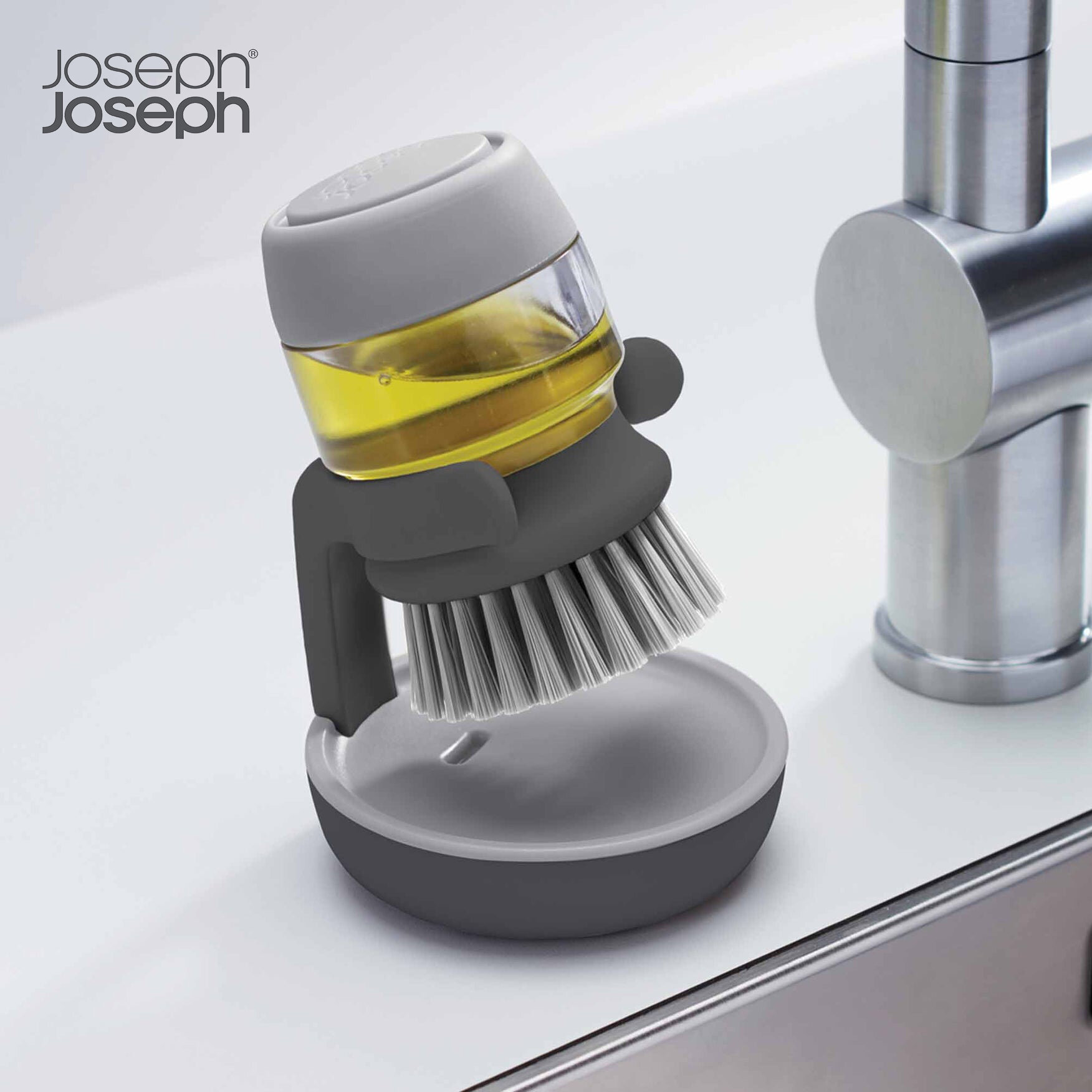 Щетка для мытья посуды Joseph Joseph "Palm Scrub" 85005, Серый цвет