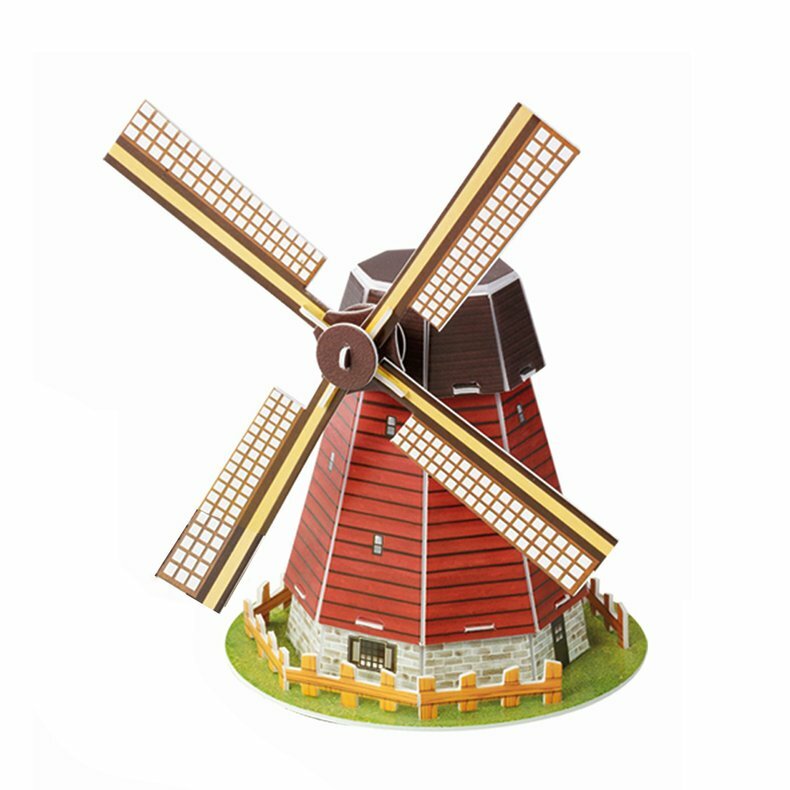 Голландская мельница 3D трехмерный пазл развивающие игрушки детская головоломка модель своими руками творческий подарок для детей и взрослых