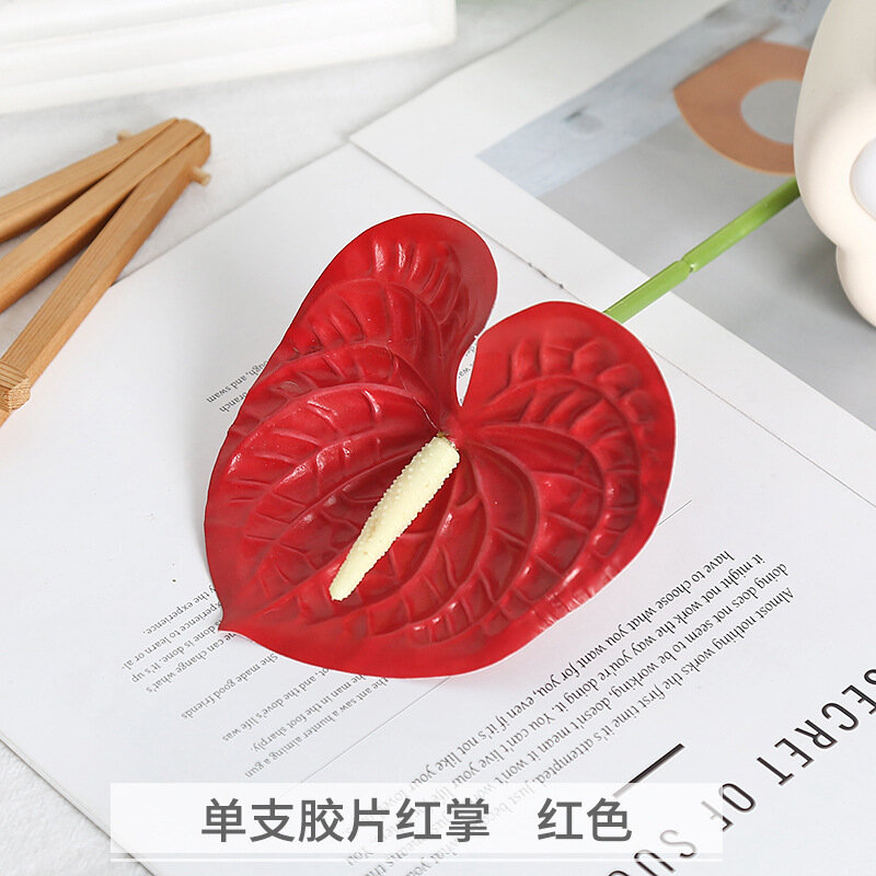 Искусственная пальма, имитация антуриума, 3D печать, фетровая пленка, красная