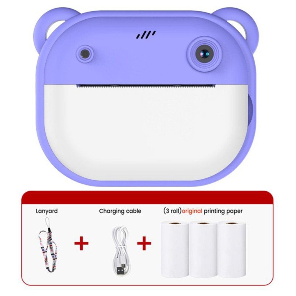 Цифровая камера для детей, улучшенная 1080P для селфи, подарки для девочек и мальчиков с бумагой для печати