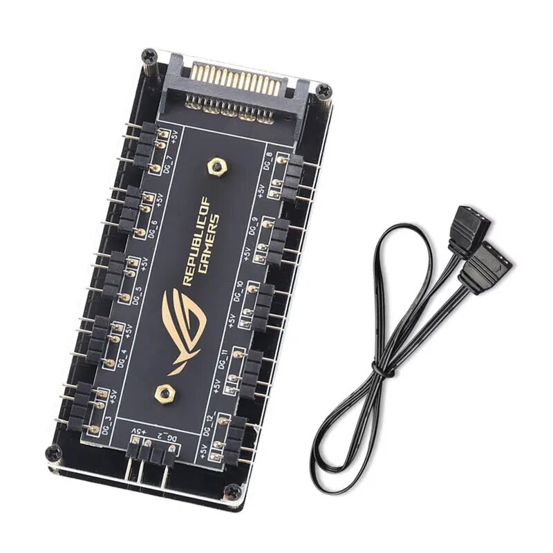 ARGB концентратор Republic of Gamers 10 портов, Цвет: Sata power supply