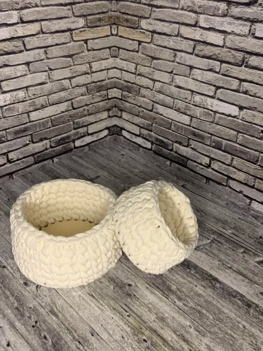 Набор вязаных корзинок для дома 2 шт органайзер для хранения