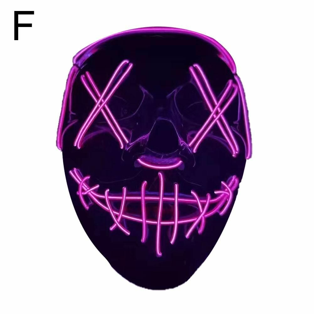 Маска Судная ночь неоновая светодиодная с подсветкой светящаяся/на хэллоуин