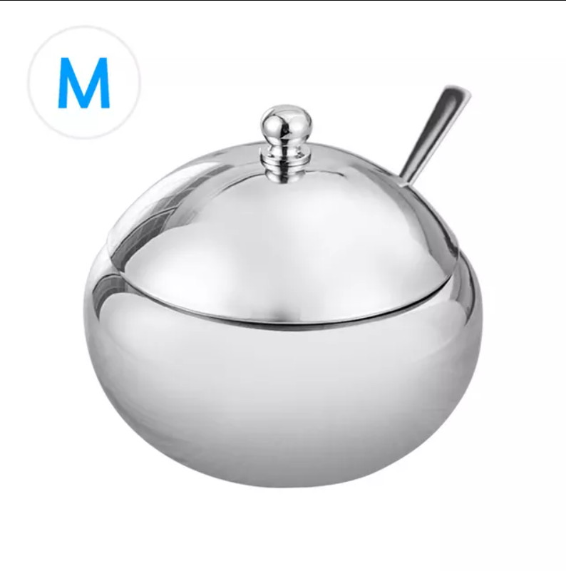 Горшки для приправ из нержавеющей стали, коробка для соли, контейнер для приправ, контейнер для сахара с крышкой для ложки, для кейтеринга, проведения вечеринок, кухни