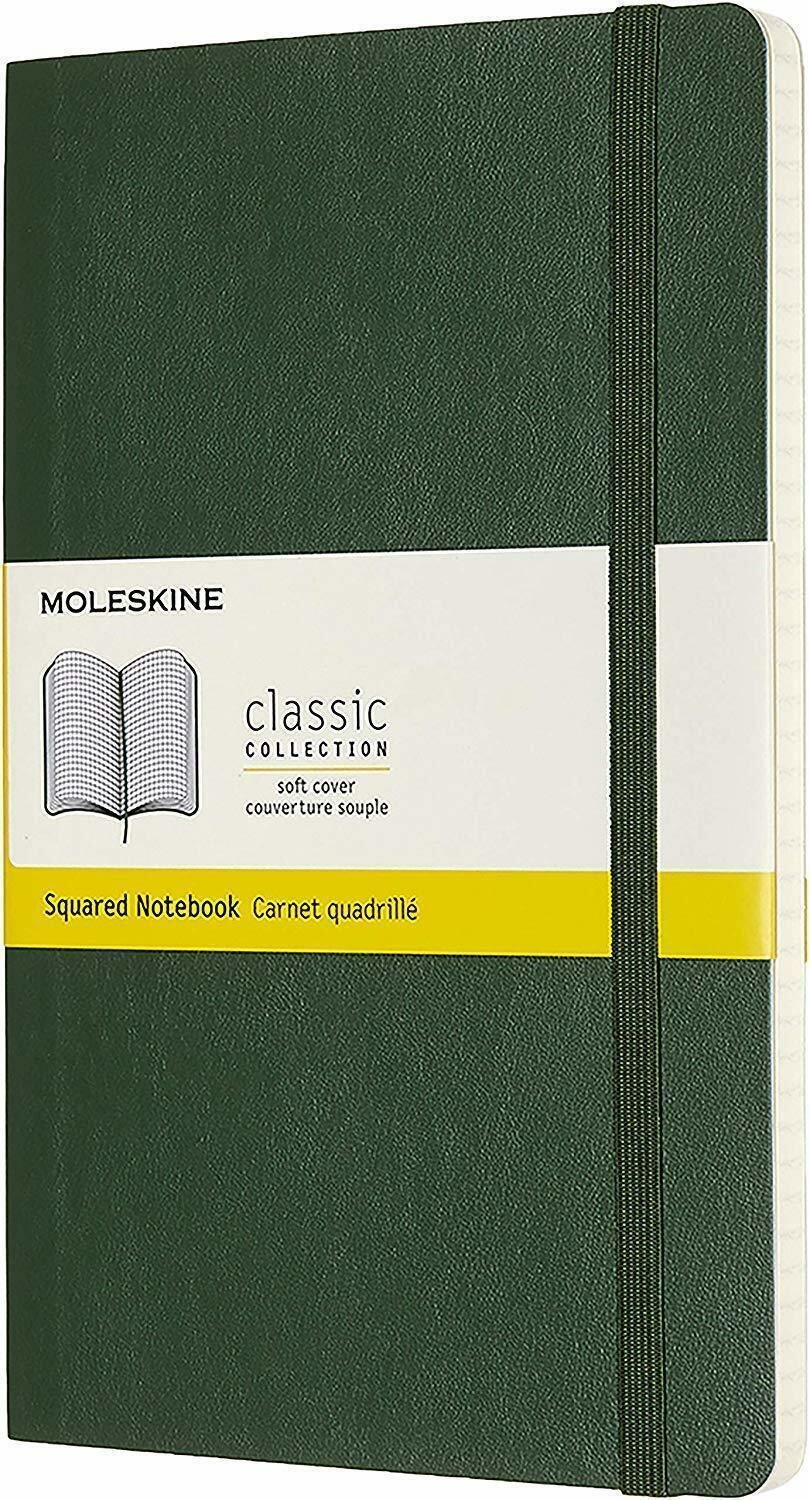 Блокнот "Classic" Soft" Large, 96 листов, в клетку, 13 х 21 см, зеленый