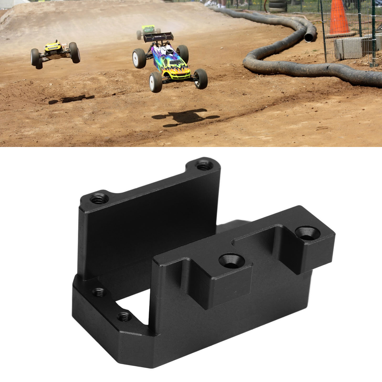 Комплект кронштейнов рулевого сервопривода из алюминиевого сплава с дистанционным управлением для саней 1/8 4WD, автомобиль с дистанционным управлением, черный
