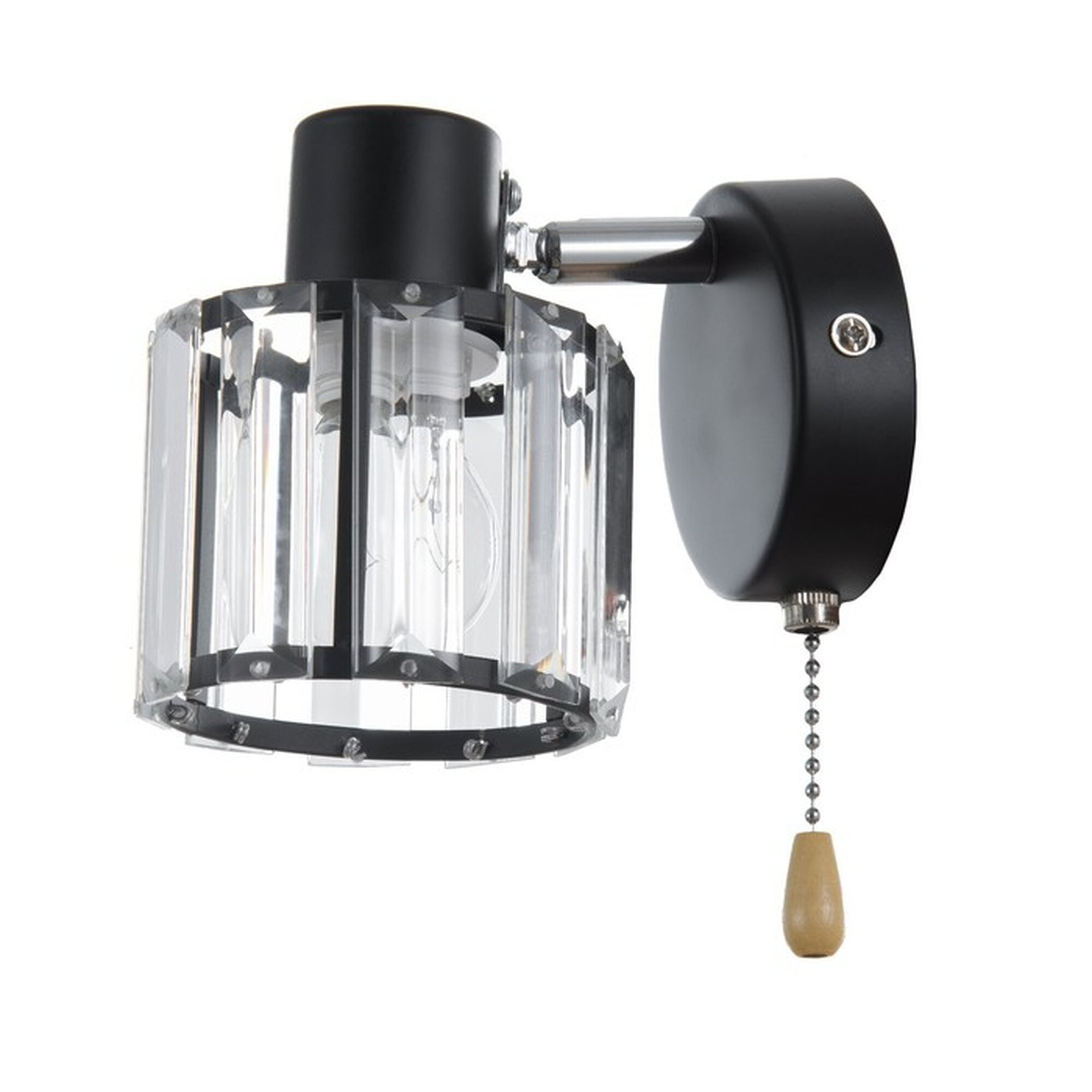 Бра с переключателем 59386/1 E14 40Вт черный-хром 19х11х12 см