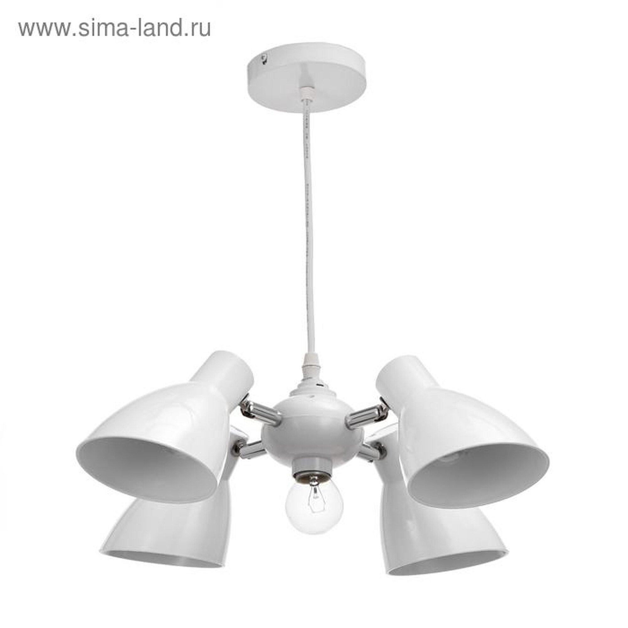 Люстра BayerLux "Классика", E27, 5 ламп, 15 Вт, белый, минимализм