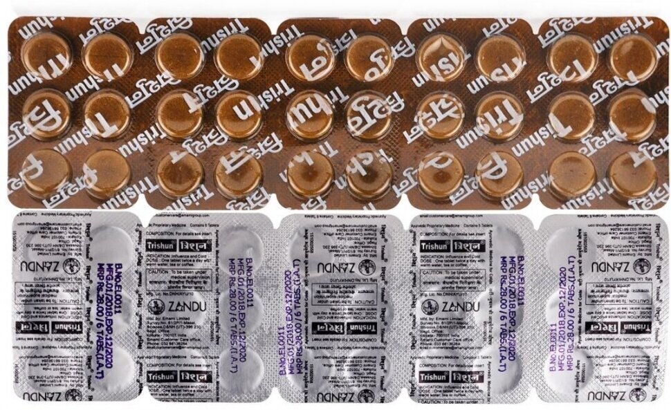 Тришун от гриппа, простуды, для иммунитета (Trishun) комплекс травяной 30 шт