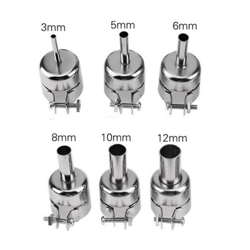 6 шт. 3-12 мм круглые насадки для паяльной станции с горячим воздухом универсальные металлические термостойкие насадки