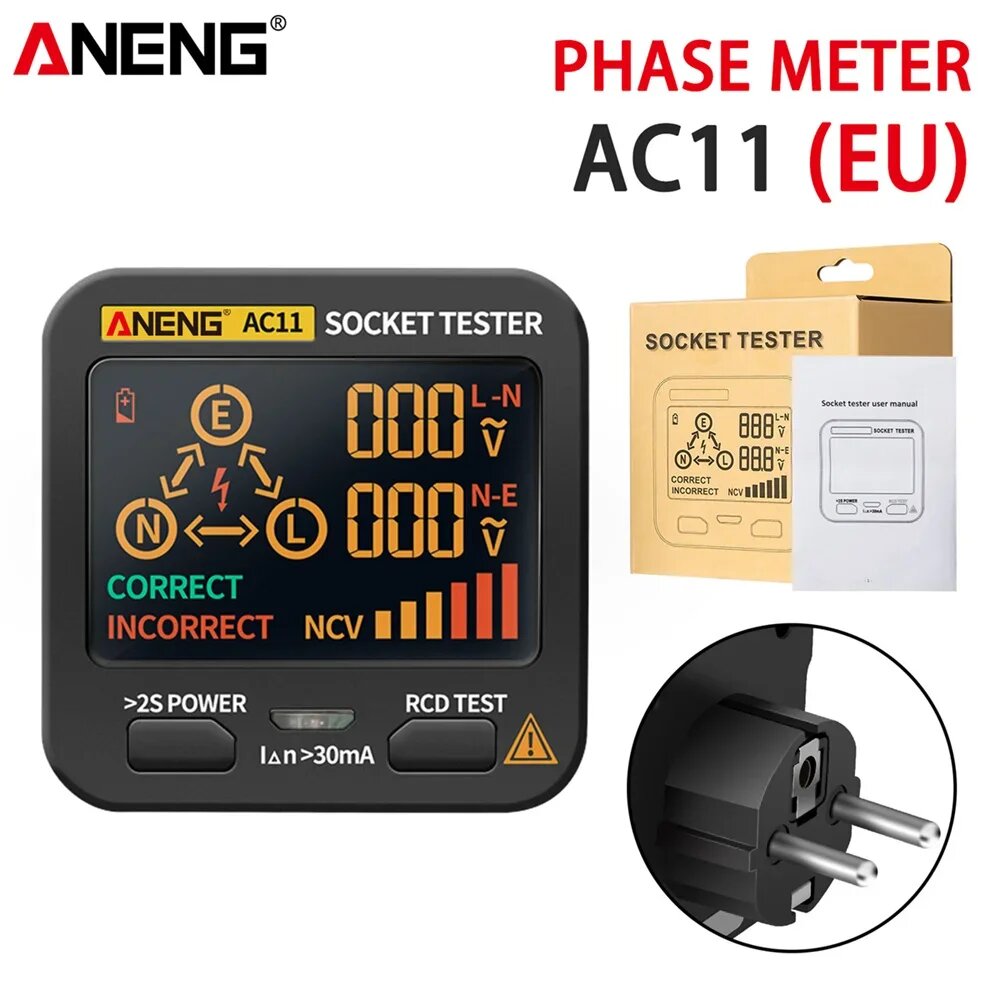 ANENG AC11 Тестер розеток EU Plug