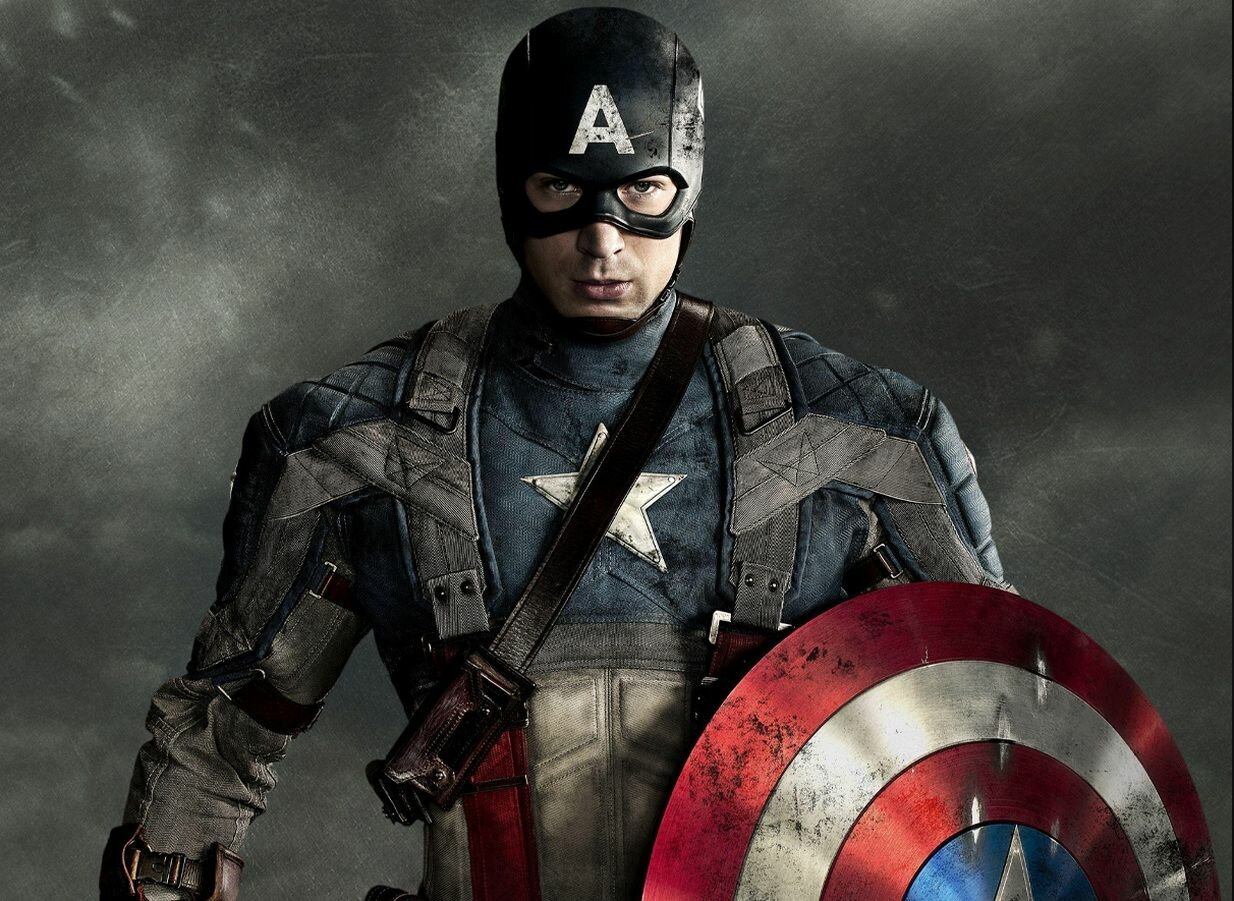 Плакат, постер Captain America, Капитан Америка на бумаге, размер 30х42см