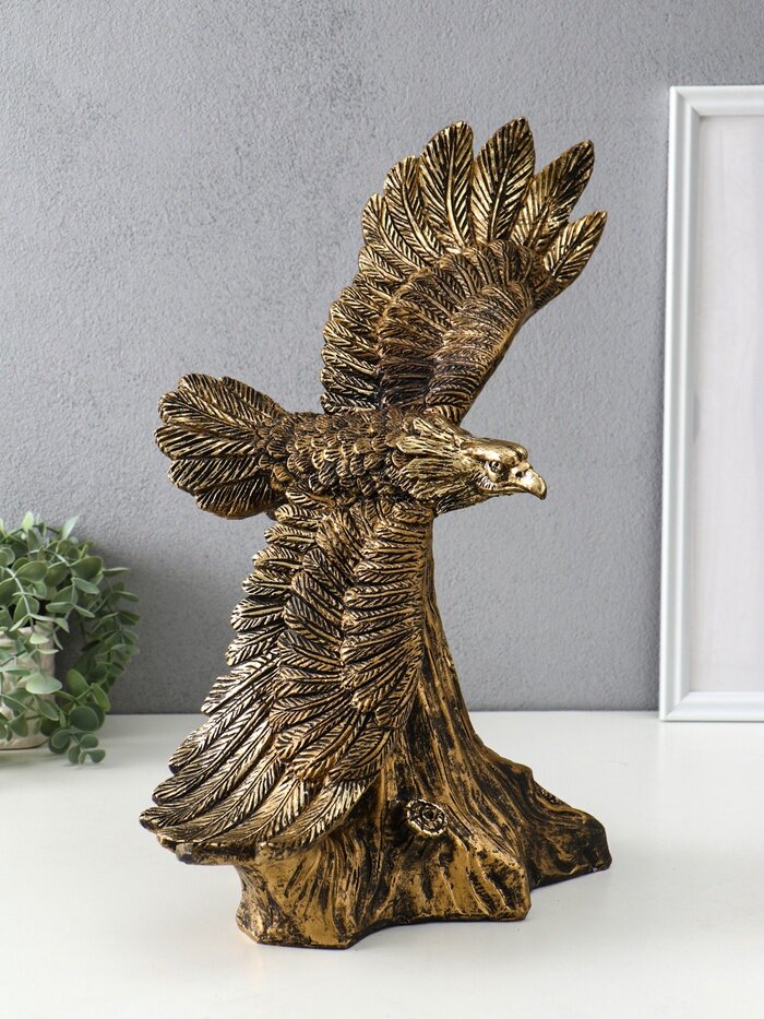 Фигура полистоун «Орёл парящий», 43×43×23 см, под бронзу