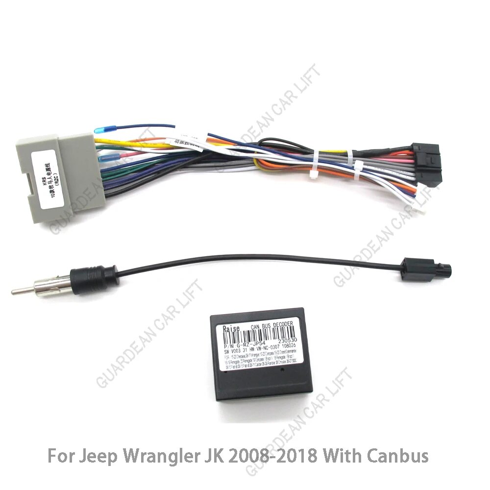 Автомагнитола для Jeep Wrangler JK 2008-2018 с DVD-проигрывателем, 16 контактов, AB cable-canbus box