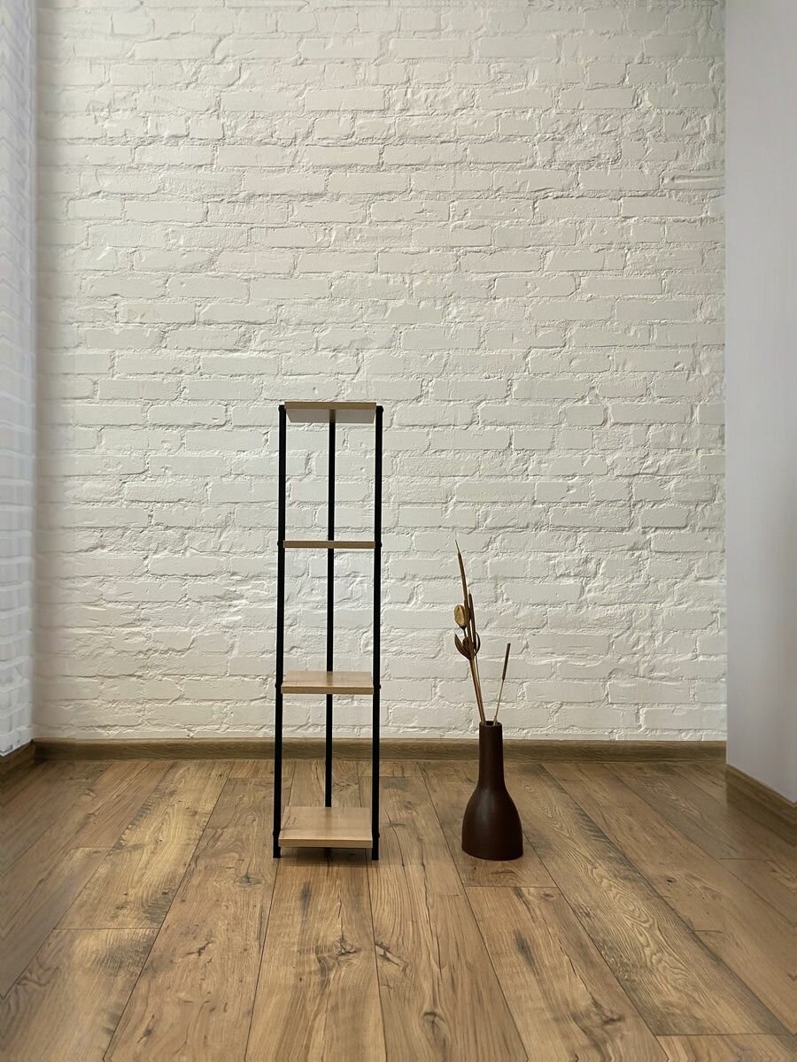 Стеллаж-этажерка 4 секции, полки 20 20 см из ЛДСП, металлический каркас, компактная, лёгкая, прочная