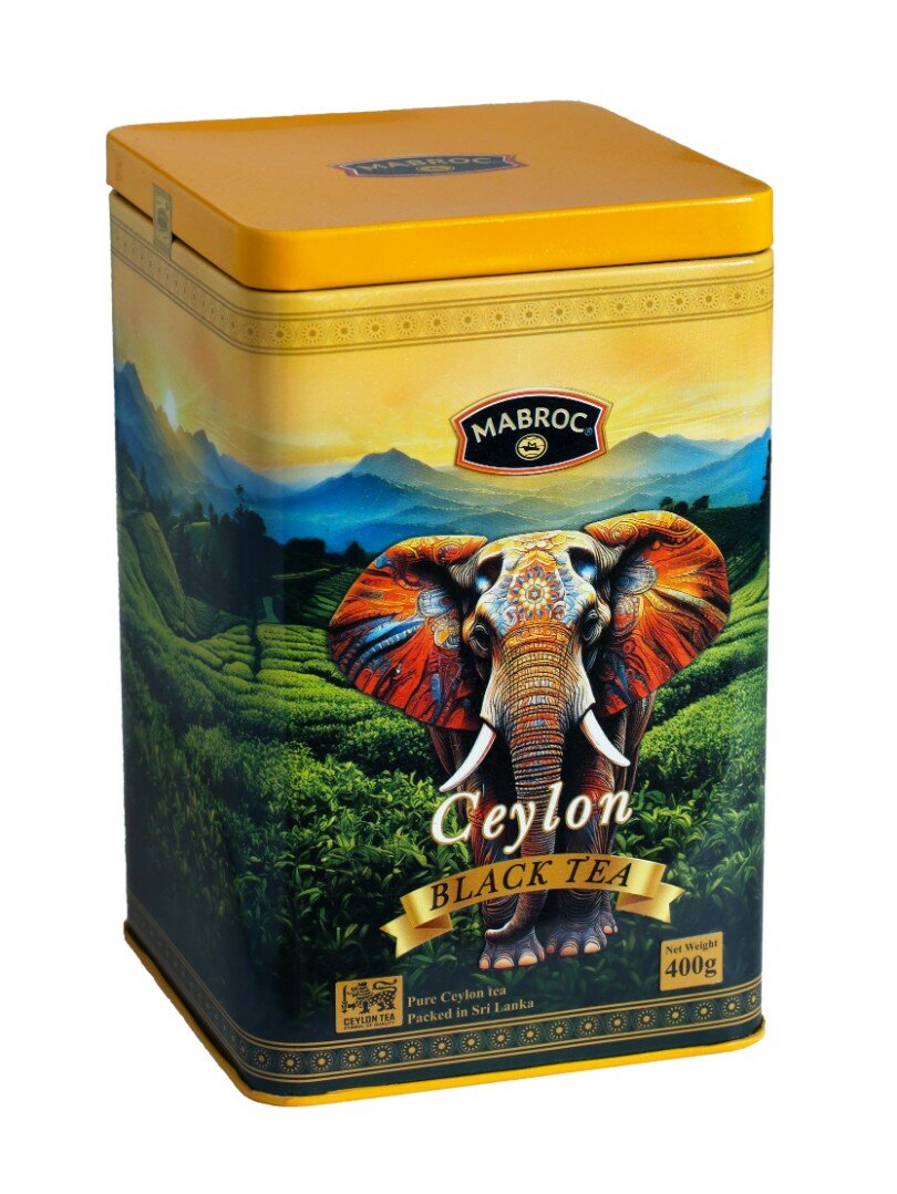 Чай чёрный ТМ "Маброк" - Слон, крупнолистовой, стандарт OPA, жесть (098), 400 г.
