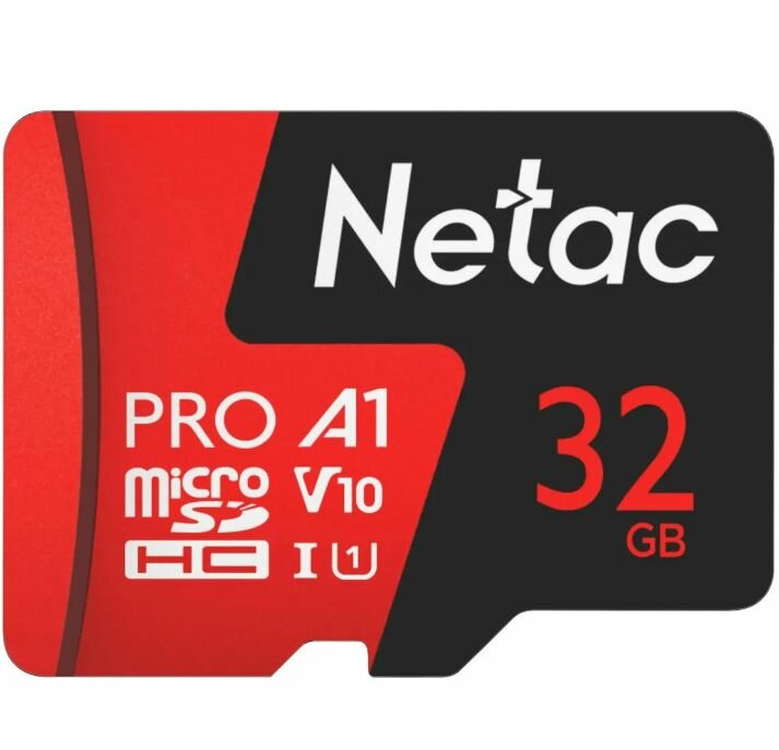 Карта памяти NETAC P500 Extreme Pro microSDHC 32 ГБ (NT02P500PRO-032G-R) - Class 10, UHS-I U1, чтение - 100 Мбайт/сек