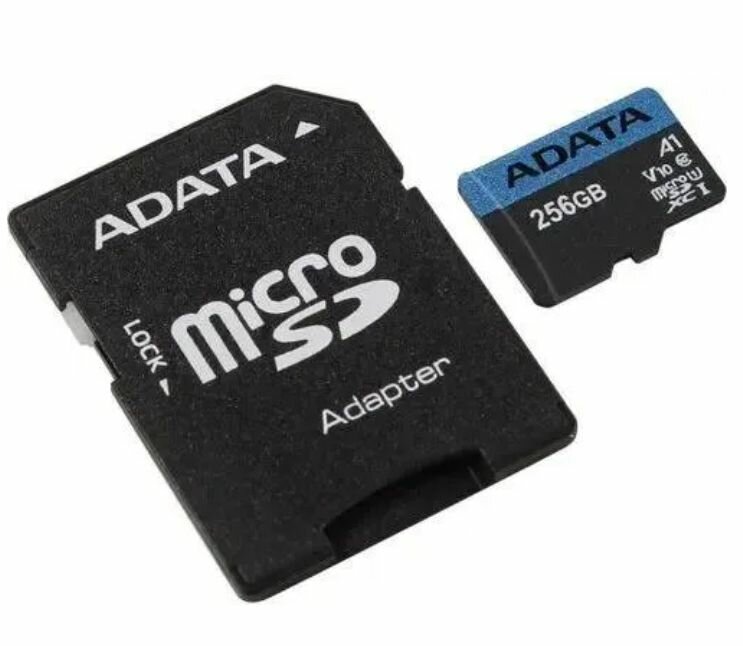 Карта памяти A-Data Premier Pro microSDXC 256 ГБ (AUSDX256GUICL10A1-RA1) - Class 10, UHS-I U1, запись - 10 Мбайт/сек, чтение - 100 Мбайт/сек