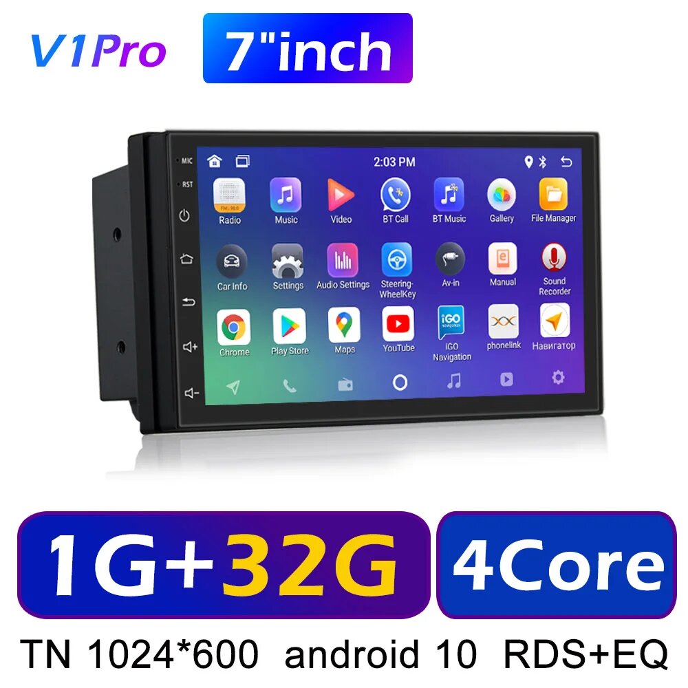 Автомагнитола на Android 12, универсальный мультимедийный видеоплеер с 7 "экраном, GPS, для Volkswagen, Nissan, Hyundai, Kia, Toyota, типоразмер 2 Din