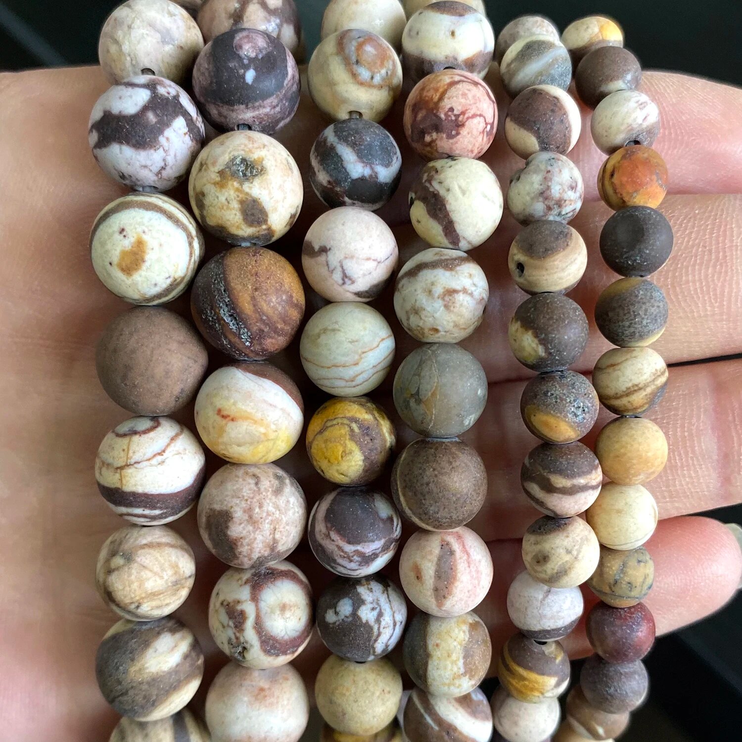 Матовые розовые бусины из камня «Зебра» AOHAYOOMQ 4 6 8 10 мм 8mm about 46pcs, Australian Zebra