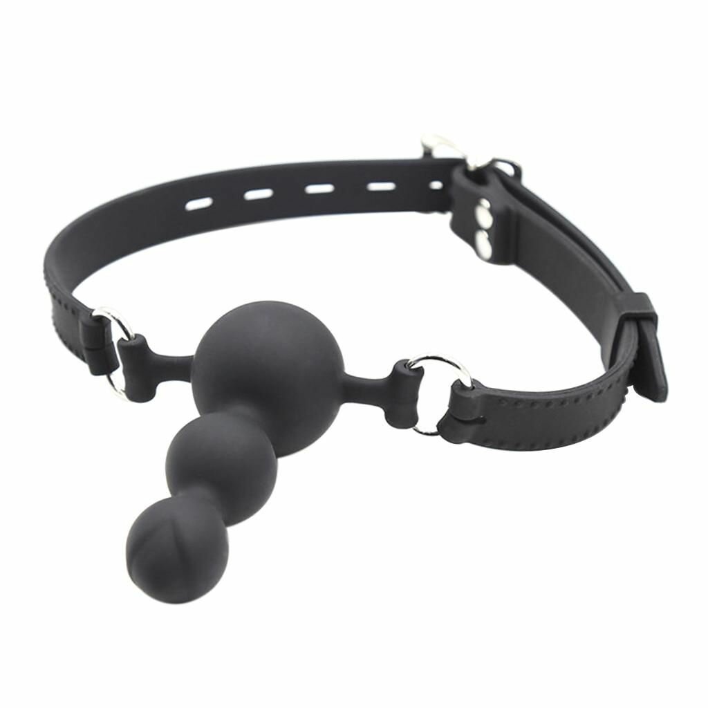 Регулируемый кожаный ошейник с кляпом для рта, аксессуар для ролевых игр, подходит для большинства размеров