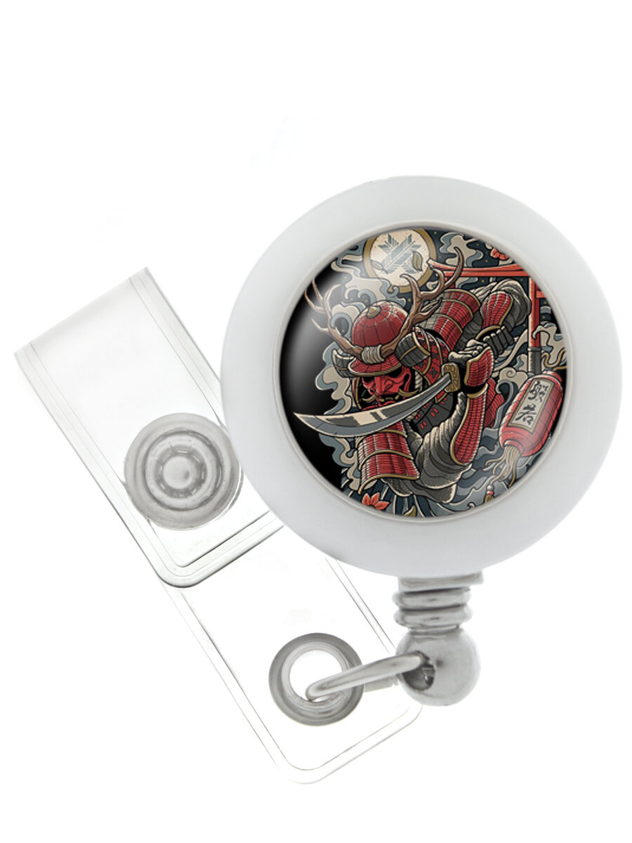 Держатель TINA BOLOTINA , для бейджа, с ретрактором, серебристый, самурай