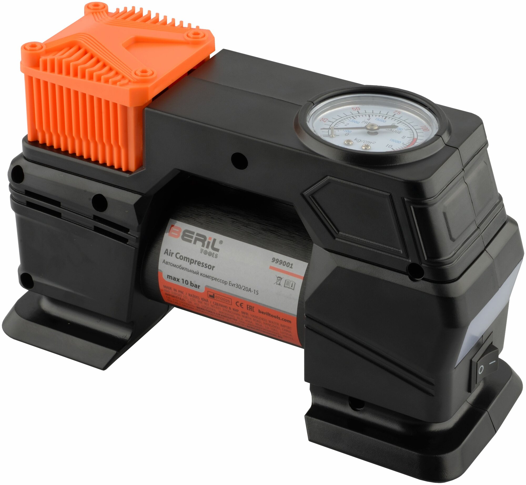 Автокомпрессор 12V Evr30/20A-15 (аналоговый манометр) BERIL 999001