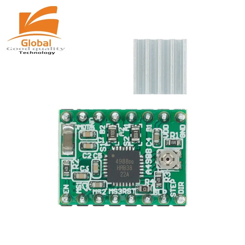 Драйвер шагового двигателя StepStick A4988 DRV8825 Reprap RAMPS 1.4 зеленый