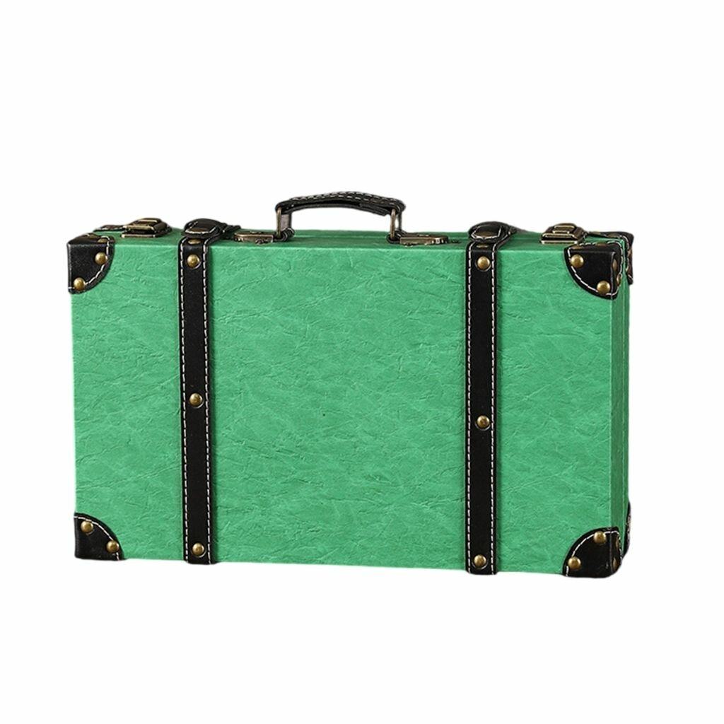 Ящик для хранения, (1шт) Ретро-чемодан, ящик для хранения старомодного домашнего кожаного чемодана, реквизит для фотосъемки, чемодан-малахит B-small