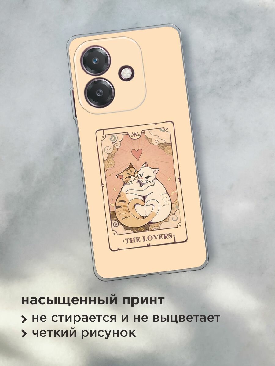 Чехол на Oppo A3/A3x / Оппо А3/A3x с принтом "The lovers cats 1 - 14 февраля" — фото 1