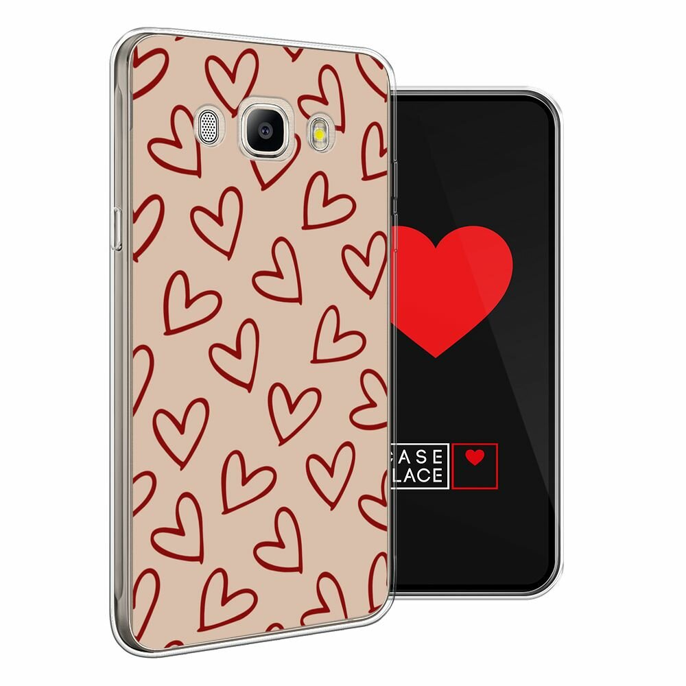 Чехол на Samsung Galaxy J5 2016 / Самсунг Галакси Джей 5 2016 с принтом "Little hearts doodles 1 - 14 февраля" — фото 1