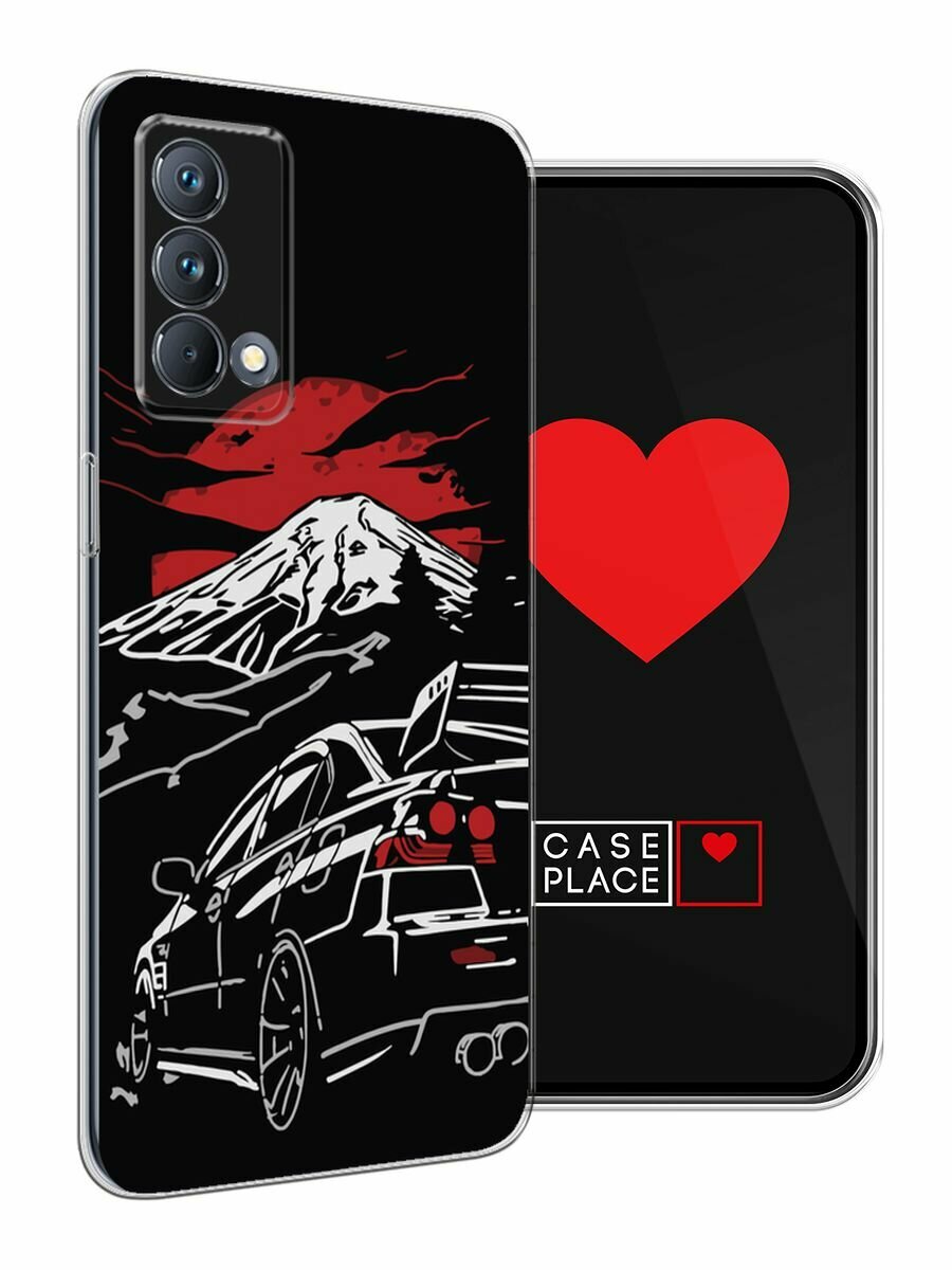 Чехол на Realme GT Master Edition / Реалми GT Мастер Эдишн с принтом "Машина в горах JDM" — фото 1