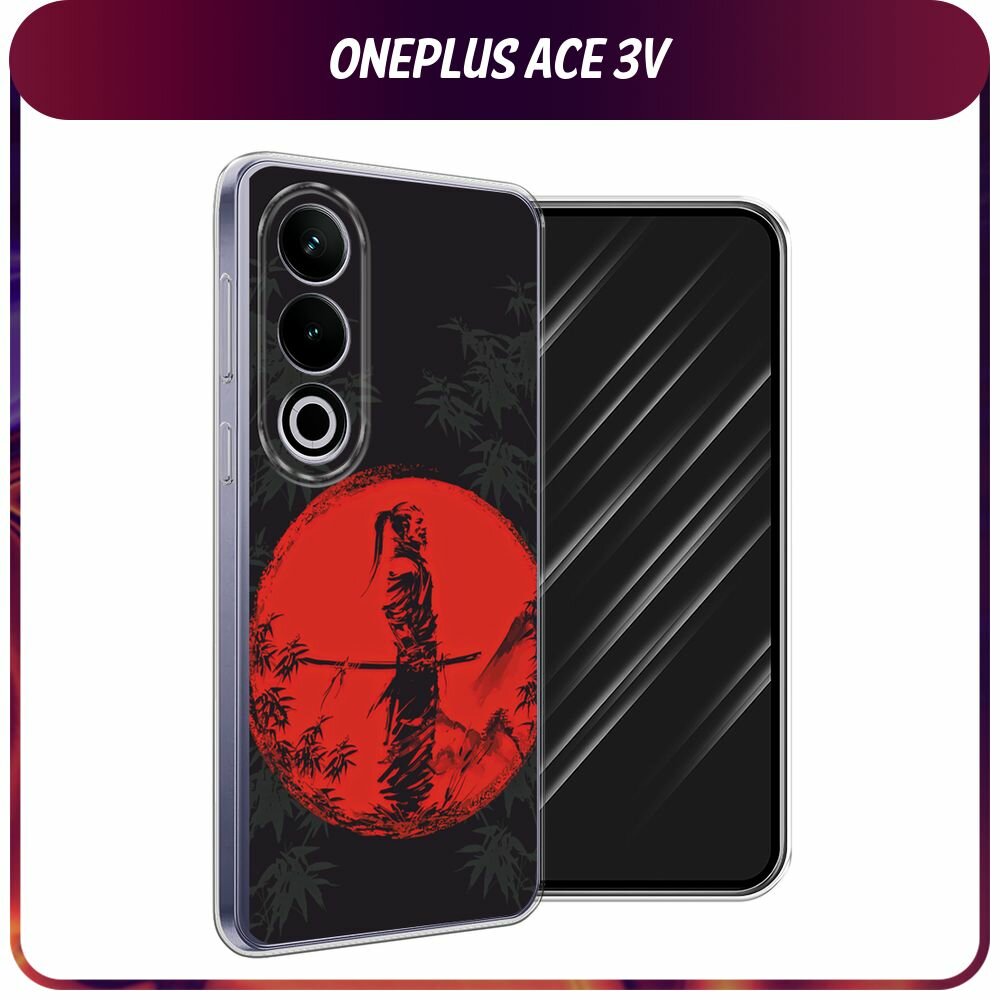 Чехол на Oneplus Ace 3V / Ван Плас Эйс 3V с принтом "Самурай на красном фоне"
