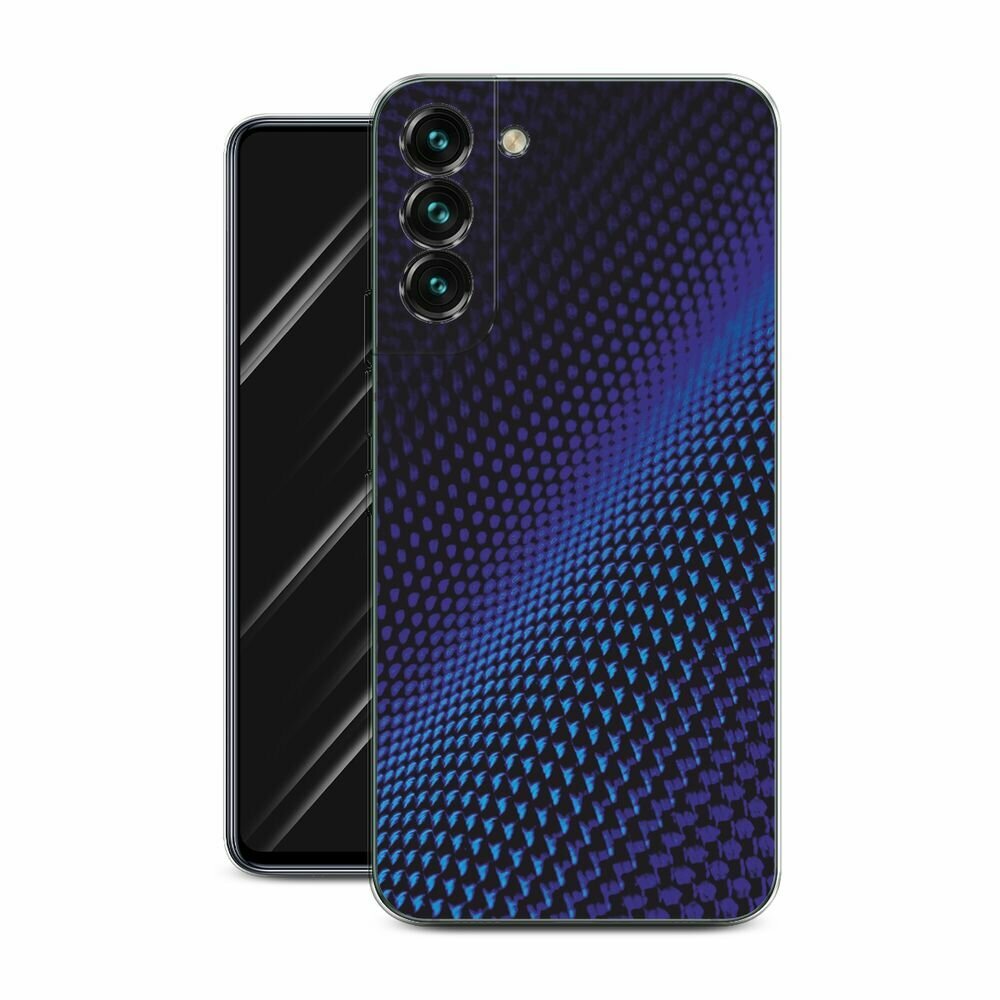 Чехол на Samsung Galaxy S22 + / Самсунг Галакси S22 Плюс с принтом "Синий карбон" — фото 1