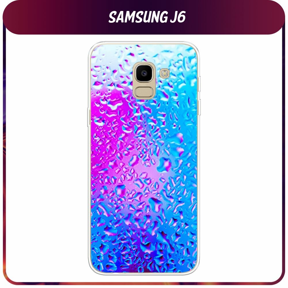 Чехол на Samsung Galaxy J6 2018 / Самсунг Галакси Джей 6 2018 с принтом "Капли на стекле"