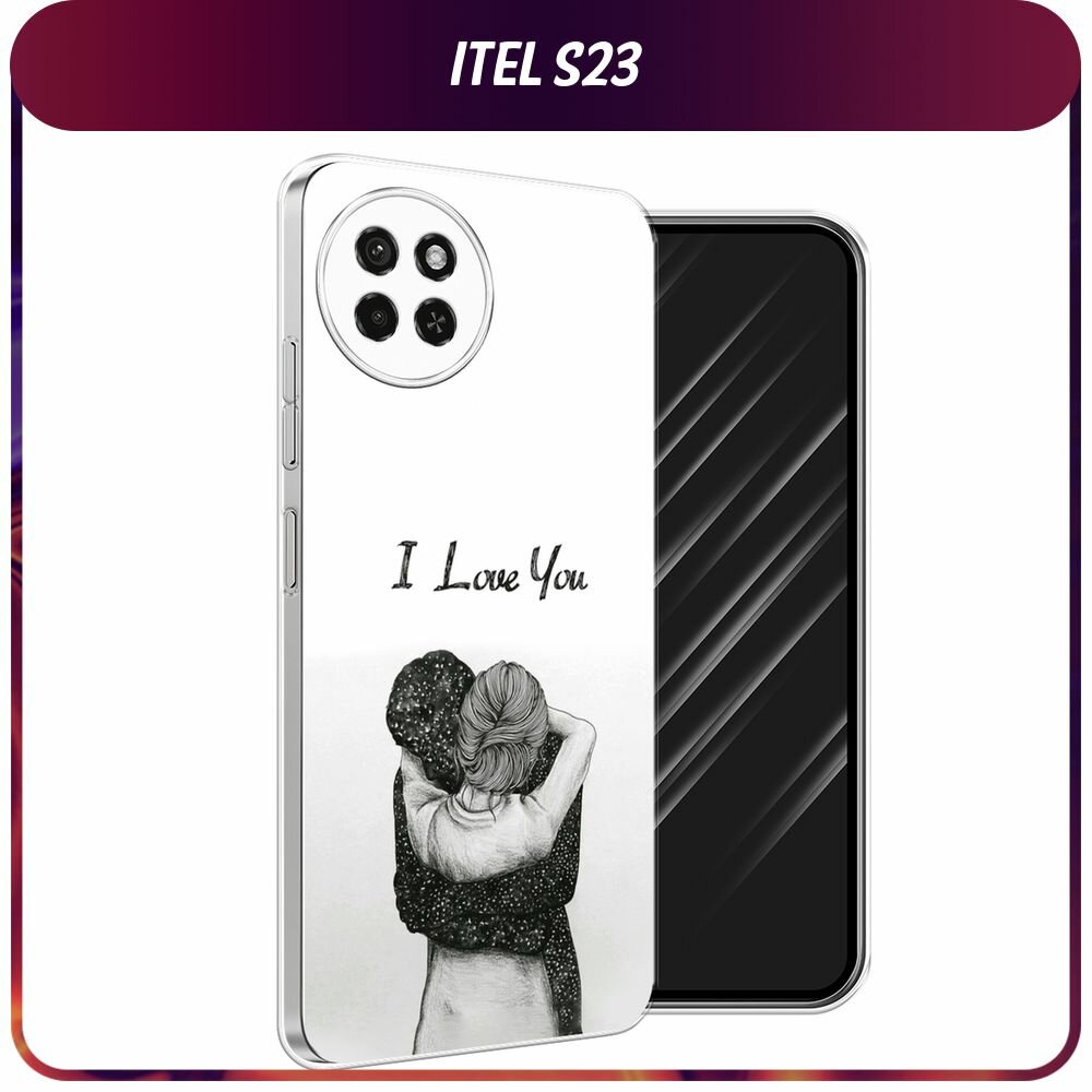 Силиконовый чехол на Itel S23 / Ител S23 с принтом I love you 1