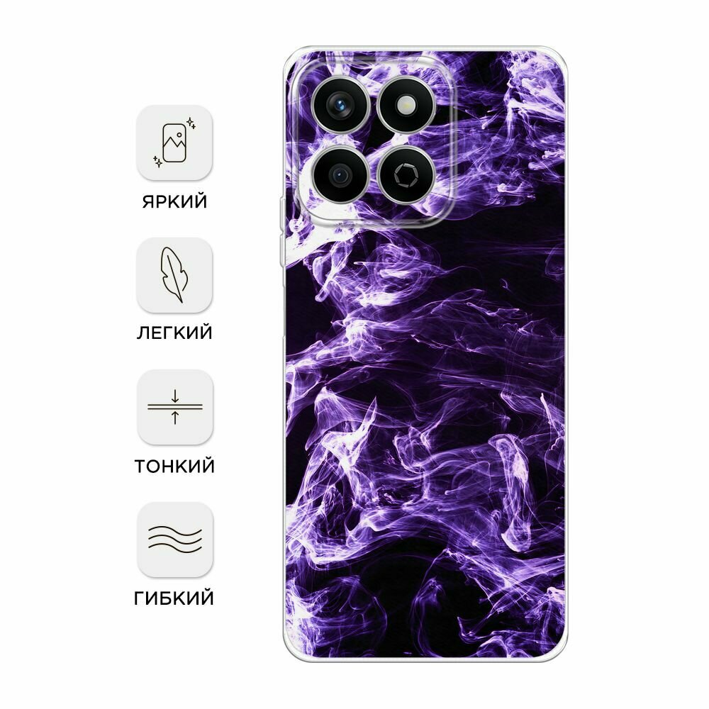 Силиконовый чехол на Honor X7c / Хонор X7c с принтом "Фиолетовый дым" — фото 1
