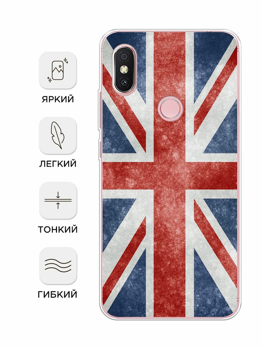 Чехол на Xiaomi Redmi S2 (Redmi Y2) / Сяоми Редми С2 (Редми Y2) с принтом "Флаг Великобритании 1" — фото 1