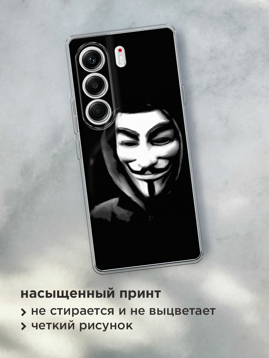 Чехол на Tecno Camon 40 Pro 5G / Текно Камон 40 Про 5G с принтом "Анонимус" — фото 1