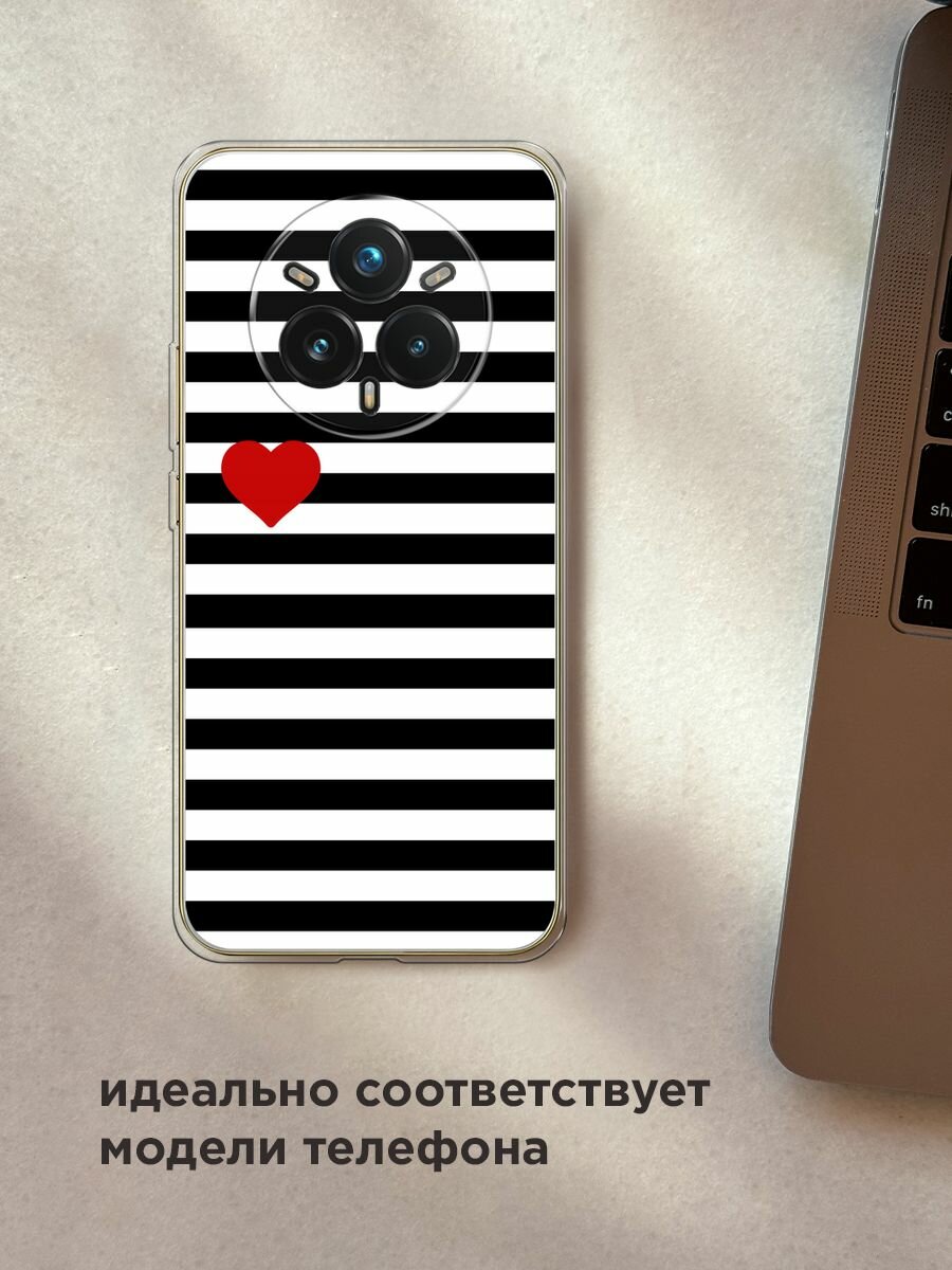Чехол на Realme 14 Pro+ / Реалми 14 Про+ с принтом "Красное сердце" — фото 1