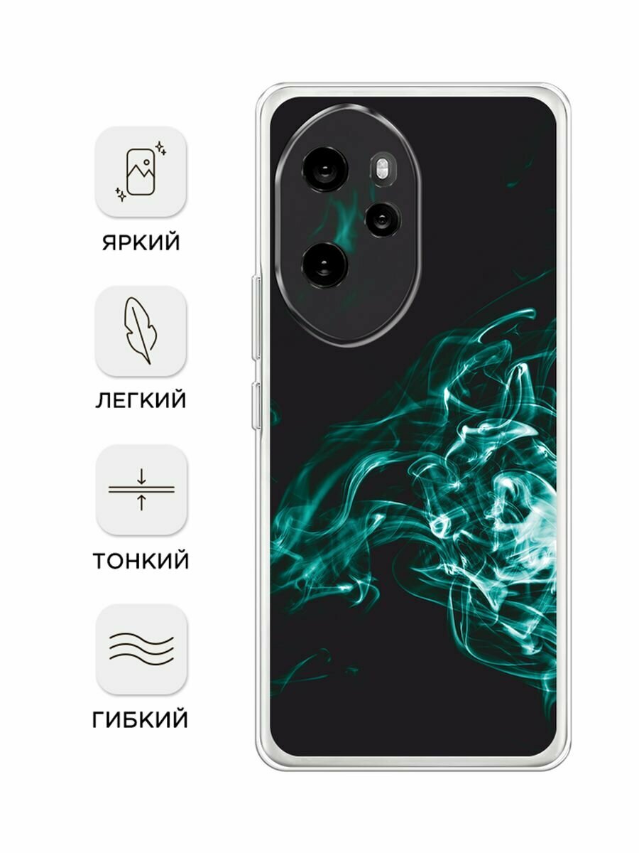 Силиконовый чехол на Honor 100 Pro / Хонор 100 Про с принтом "Дым" — фото 1