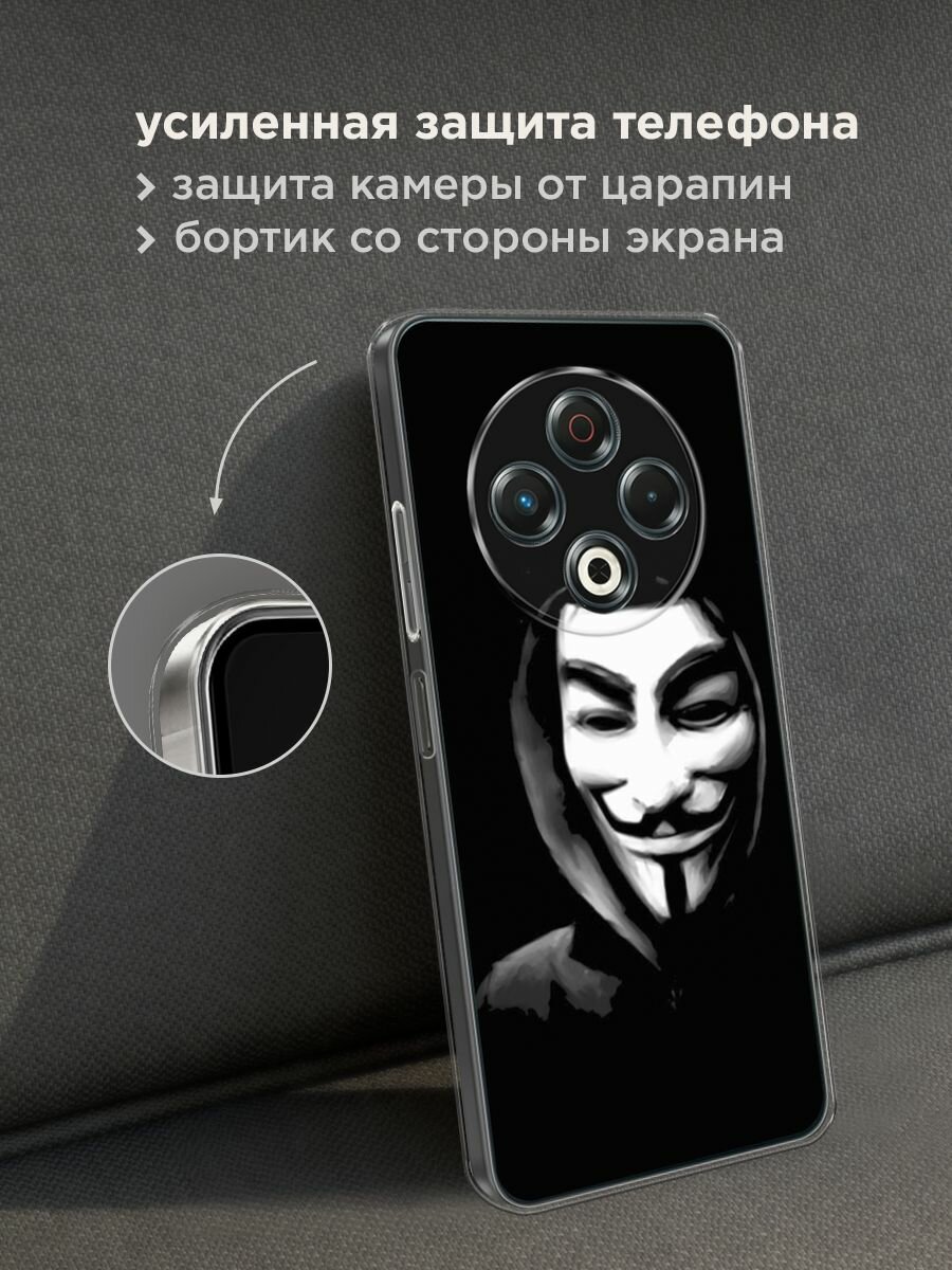 Чехол на Tecno Spark 30 / Текно Спарк 30 с принтом "Анонимус" — фото 1