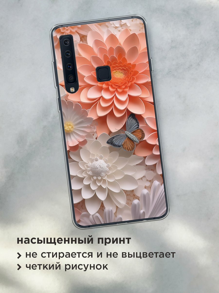 Чехол на Samsung Galaxy A9 2018 / Самсунг Галакси А9 2018 с принтом "Бумажные цветы" — фото 1