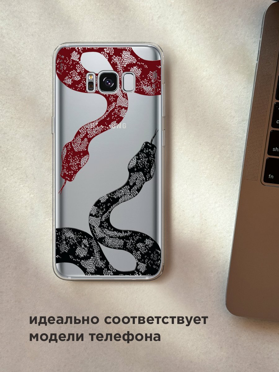 Чехол на Samsung Galaxy S8 / Самсунг Галакси С8 с принтом "Силуэты змей 8" — фото 1