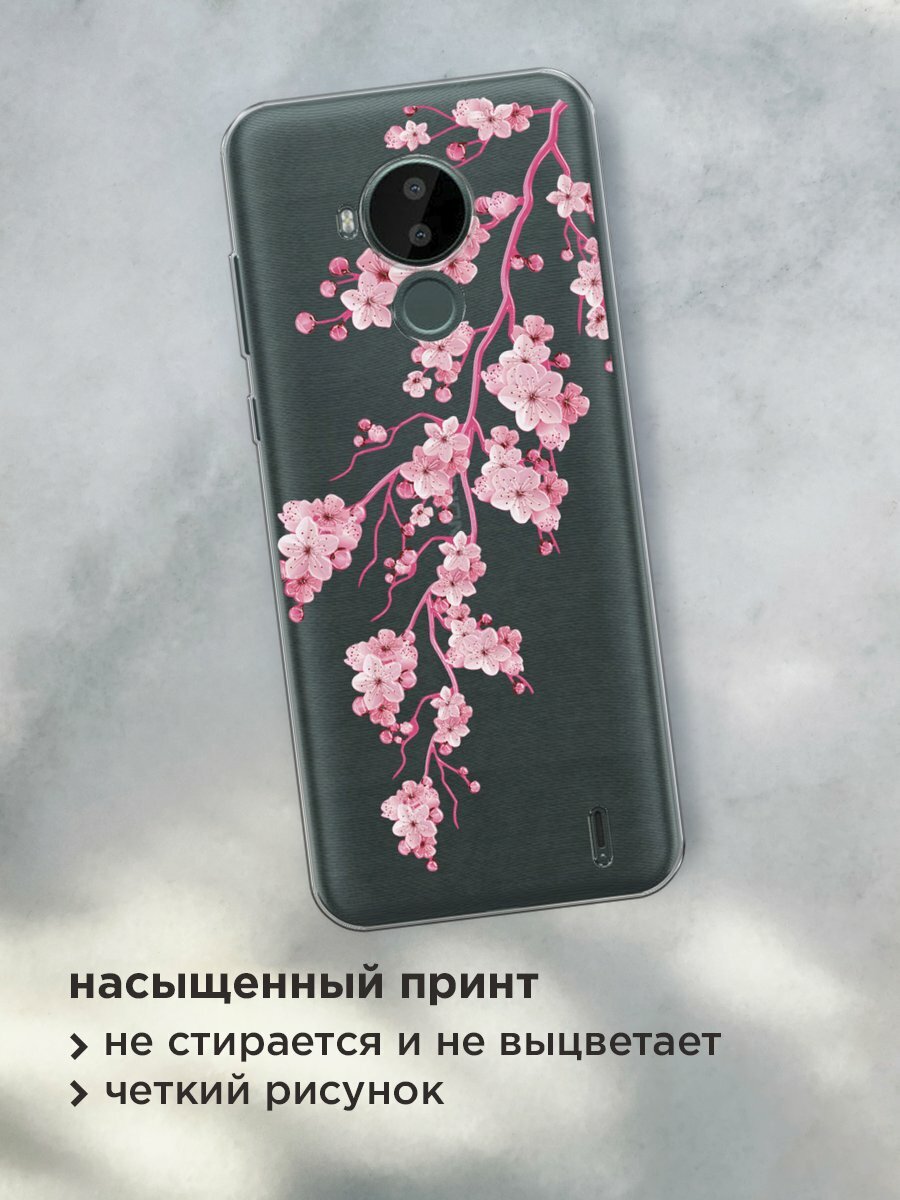 Чехол на Nokia C30 / Нокия C30 с принтом "Ветка сакуры 2" — фото 1